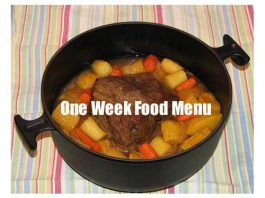 One Week Food Menu - Economical and Healthy - Pioneerthinking.com