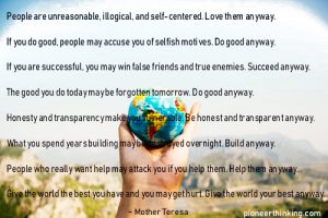 Do Good Anyway - Mother Teresa - Pioneerthinking.com